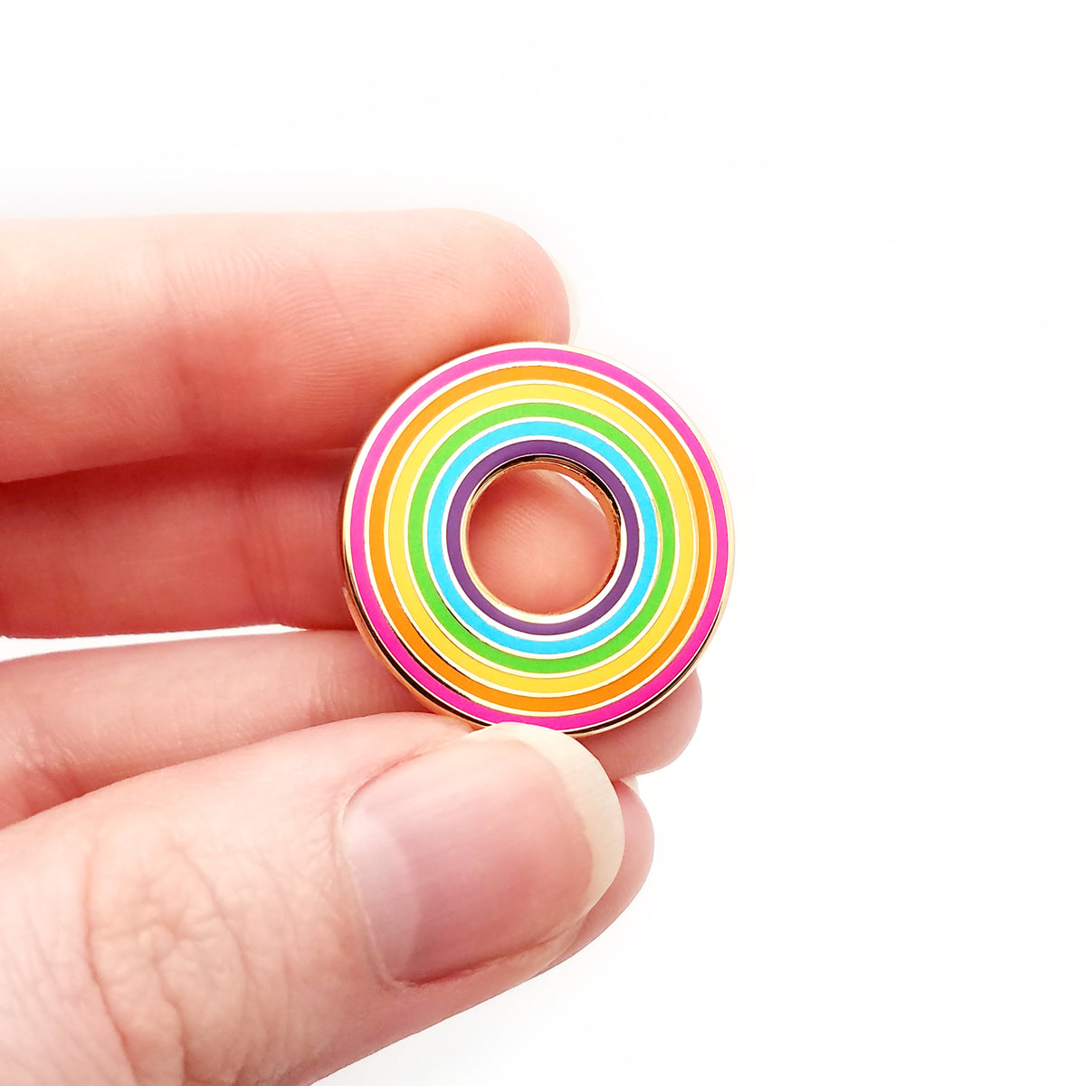 Hard Enamel Rainbow Circle Enamel Pin – Vector Penguin Shop