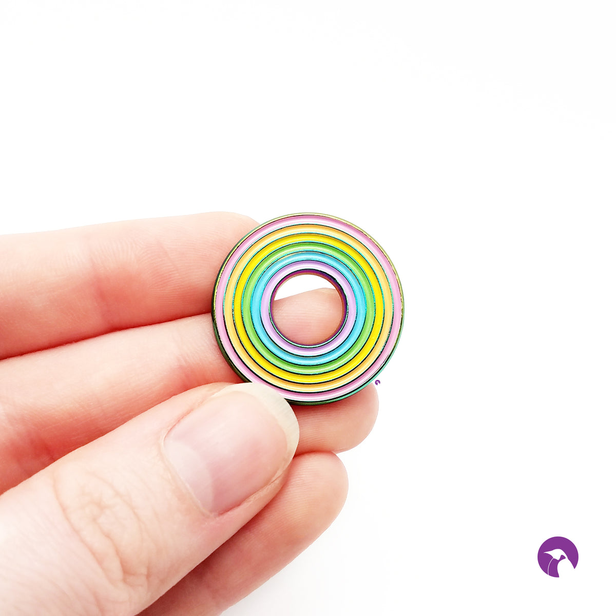 Soft Enamel Rainbow Circle Enamel Pin – Vector Penguin Shop